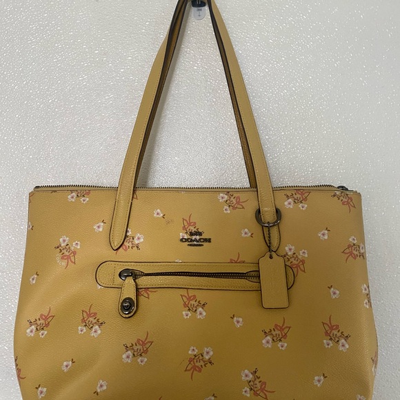 Coach | Bags | Coach Floral Bow Taylor Yellow Tote Bag | Poshmark